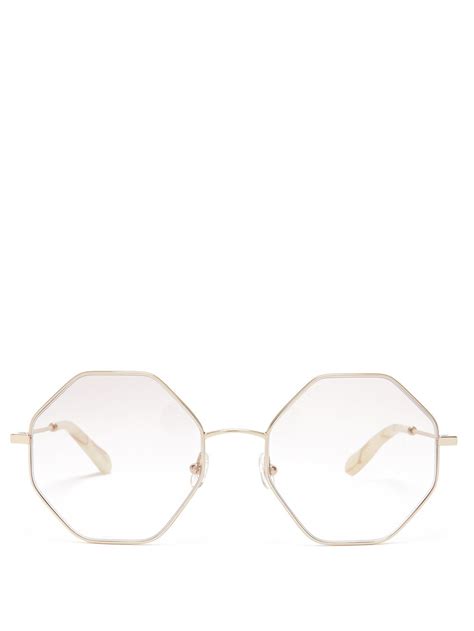 Poppy Hexagon Frame Glasses Chloé Matchesfashioncom Us Glasses