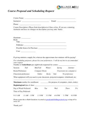 Fillable Online Scheduling Request Fax Email Print PdfFiller