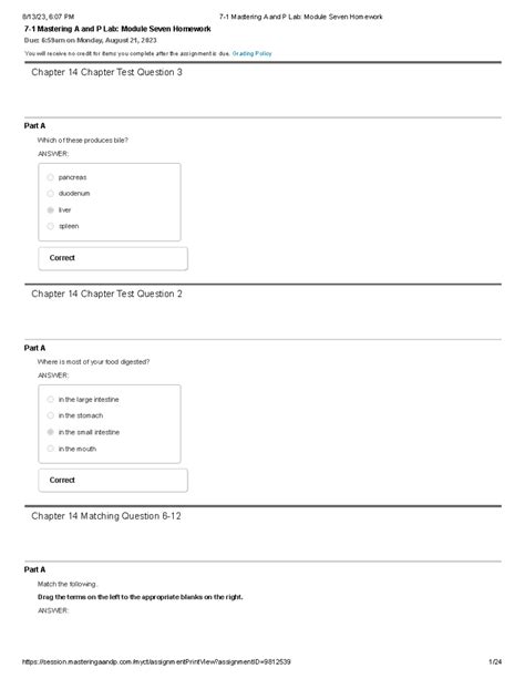BIO210 7 1 Mastering A And P Lab Module Seven Homework 7 1 Mastering