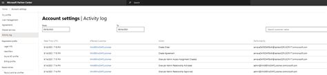 檢視和導出 Gdap 活動記錄 Partner Center Microsoft Learn
