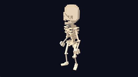 Skeleton Character 3d Voxel Model With Some Basic Animations Runityassets
