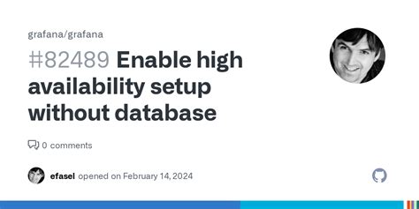 Enable High Availability Setup Without Database Issue 82489