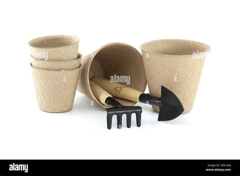 Round Plant And Seed Starter Peat Pots For Planting Isolated On White