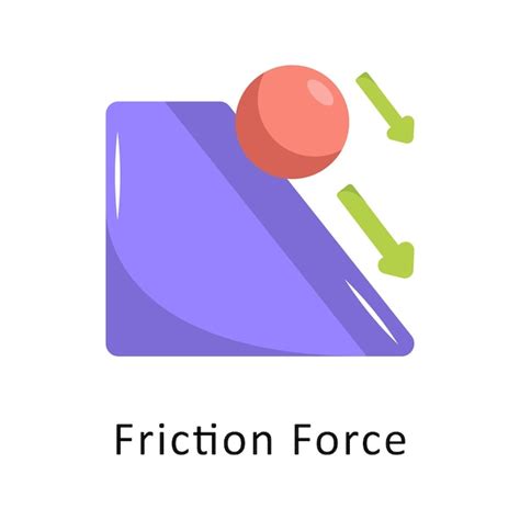 Friction Force Vector Flat Icon Design Illustration Symbol On White