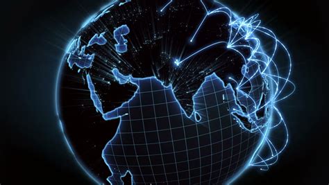 Growing Network Connection Around The World Global Network Internet Concept Blue Version 4K