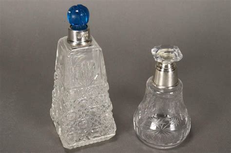 Pair Of Edwardian Sterling Silver Perfume Bottles Scent Bottles