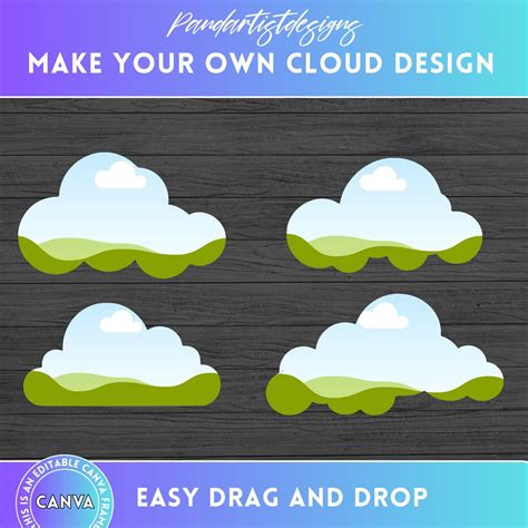 Make Your Own Clouds Design On Canva Canva Frame Bundle Easy Drag And Drop Digital