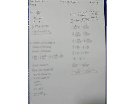 SOLUTION Differential Equation Activity Studypool