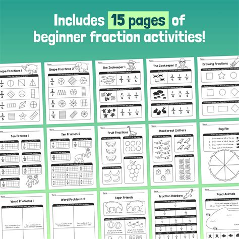 Simple Fractions For Beginners No Prep Math Activity Fractions