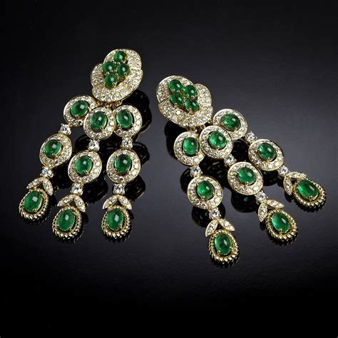 Earrings Set With Emeralds And Brilliant Cut Diamonds Nur Beautiful