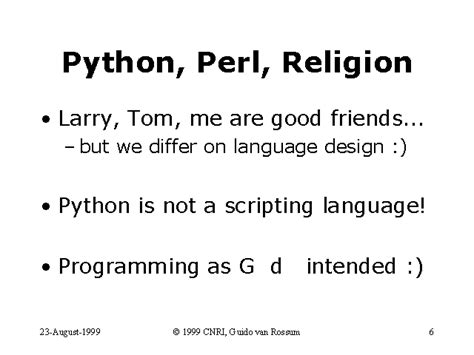 Python Perl Religion