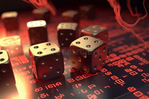 Digital Illustration Of Two Red Dices Over Arrows Stock Market