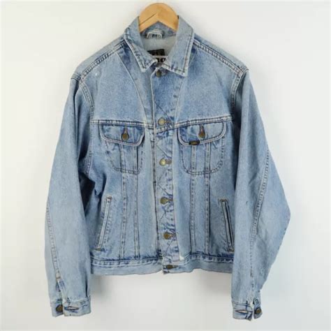 Lee Riders Vintage Mens Blue Denim Trucker Jacket Size Medium M1934 £