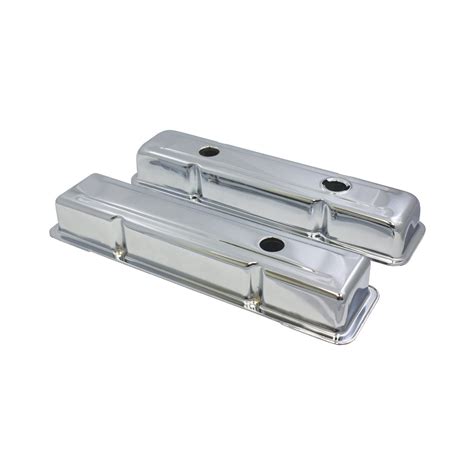 Chevy Small Block Perimeter Bolt Short Chrome Steel Valve Covers With