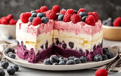 Vegan Berry Ice Cream Cake Light Orange Bean