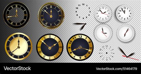 Realistic Of Vintage Wall Clock Well Organized Vector Image