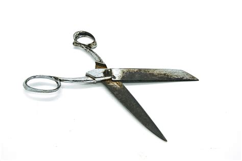 흰색 배경에서 분리 하는 빈티지가 위 가위에 대한 스톡 사진 및 기타 이미지 가위 골동품 오래된 Istock
