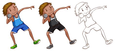 Doodle Character For Man Doing Shotput 296762 Vector Art At Vecteezy