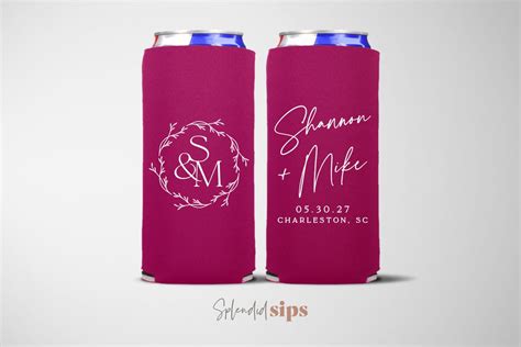 Custom Slim Can Coolers Personalized Seltzer Cooler Wedding Favors