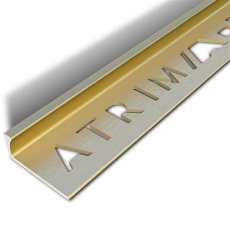 Straight Edge Coated Aluminium 25m Brushed Brass Effect 10mm — Tileline Group