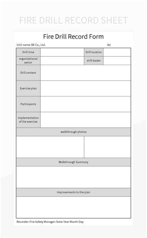 Fire Emergency Evacuation And Rescue Drill Script Excel Template And