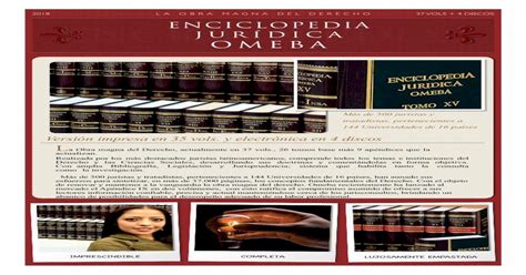 2018 LA OBRA MAGNA DEL DERECHO ENCICLOPEDIA De Renovar Y Mantener A
