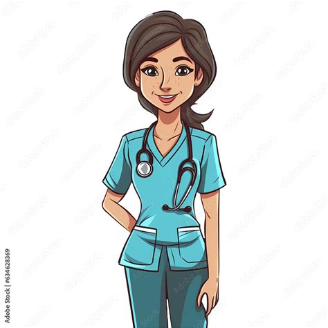 Cute Nurse Girl Clipart Illustration Stock Illustration Adobe Stock
