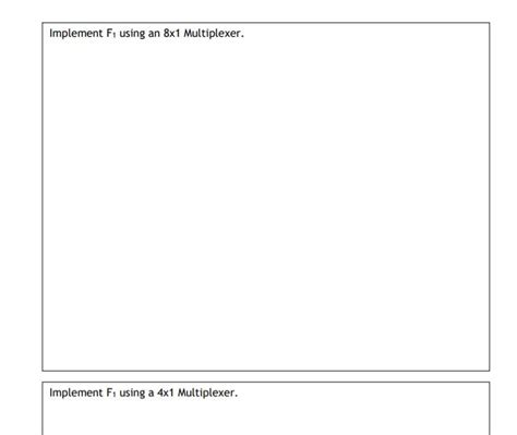 Solved Implement F1 Using An 8x1 Multiplexer Implement F1