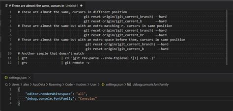 Multicursors Arent Rendered Perfectly Straight When Whitespace Render