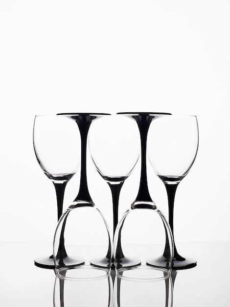 Premium Photo Empty Wine Glasses On A White Background
