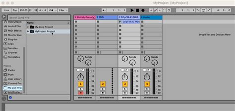 Projects On Push Standalone Ableton