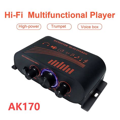 Ak170 Mini Audio Amplifier Rca Input Hifi Stereo Audio Amplifier 20w 2