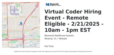 memorial healthcare system virtual coder hiring event remote eligible