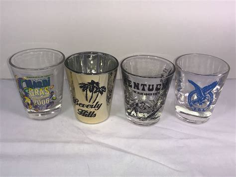 Vintage Shot Glasses Set Of 4 Etsyme38gtlu2 Whiskey Glass