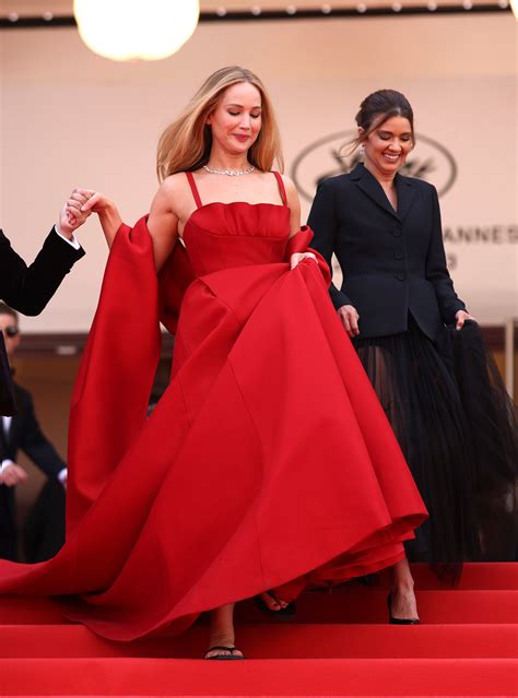 Jennifer Lawrence Wows In Stunning Red Gown At Cannes Film Festival