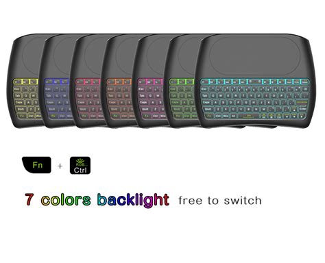D8 Wireless Mini Keyboard Android Tv Usb Receiver Touchpad Keyboard And Mouse 7 Led Colourful