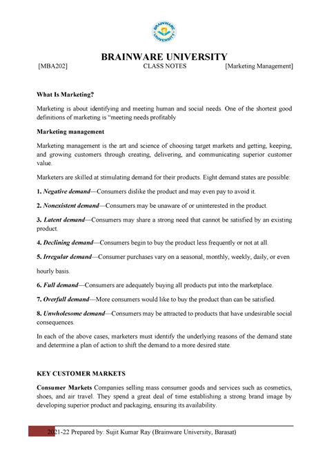 class notes 1 mba202 brainware university [mba202] class notes