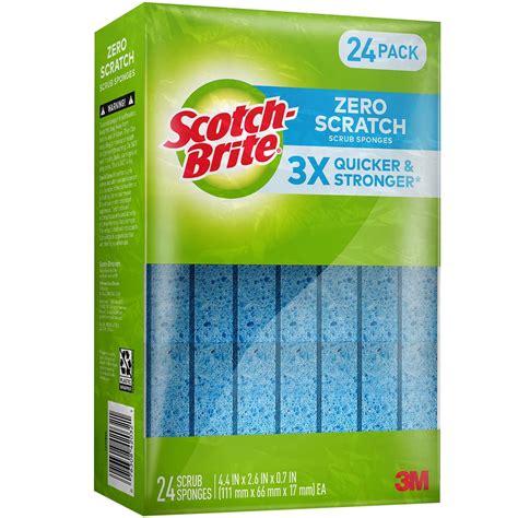 Scotch Brite Scrub Sponges Zero Scratch Blue 24 Count Walmart