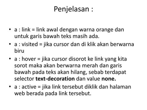Hyperlink Dengan Css Contoh Code Program Html Hyperlink Dengan Css