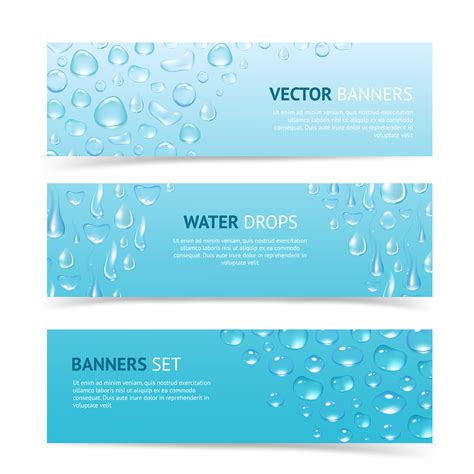 Water Drops Banners 427537 Vector Art At Vecteezy