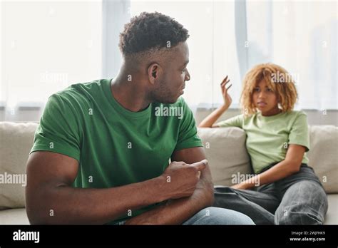 Serious Conversation Between African American Couple Misunderstanding
