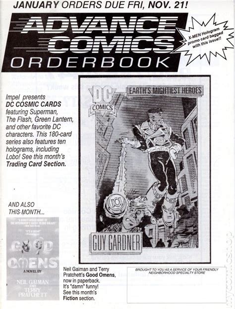 Advance Comics Orderbook 1989 Capital City Distribution Comic Books