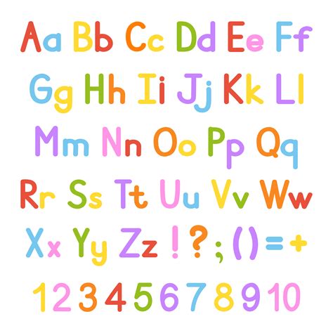 Alfabeto Inglés Conjunto De Vectores Estilo De Color Brillante Abc