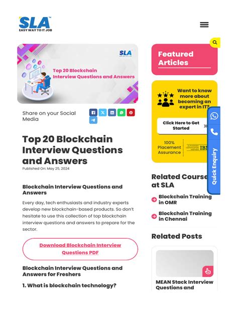 Top 20 Blockchain Interview Questions And Answers Pdf
