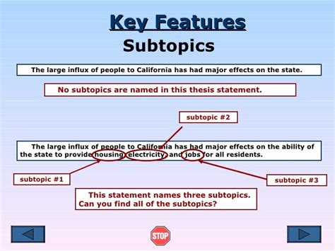 Thesis Statement Subtopics And Location