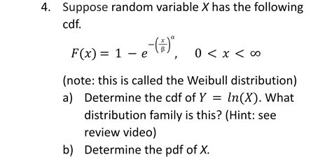 solved 4 suppose random variable x has the following cdf α