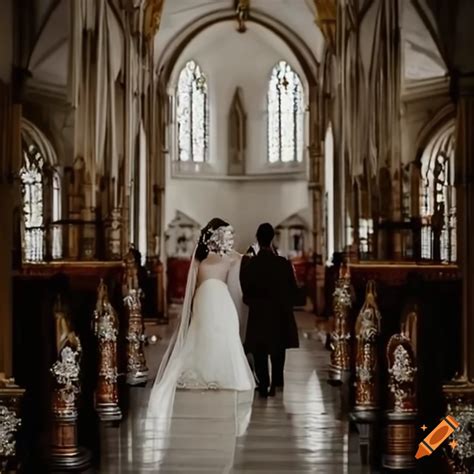 Bride Walking Down The Aisle In A Church On Craiyon