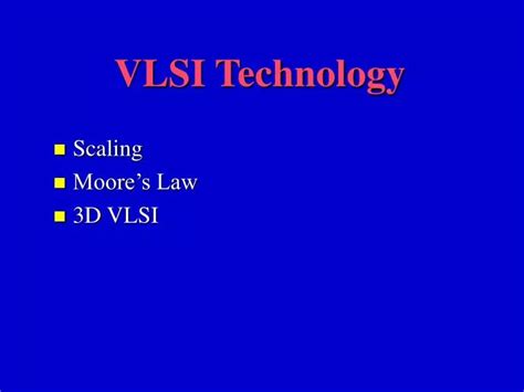PPT VLSI Technology PowerPoint Presentation Free Download ID