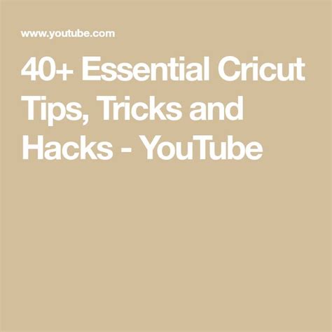 Essential Cricut Tips Tricks And Hacks YouTube Cricut Hacks Tips