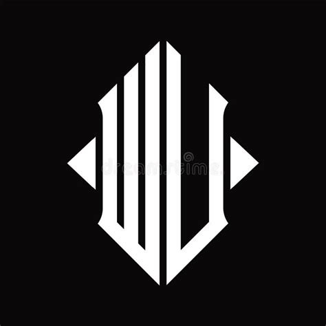 WU Logo Monogram With Shield Shape Isolated Design Template Stock